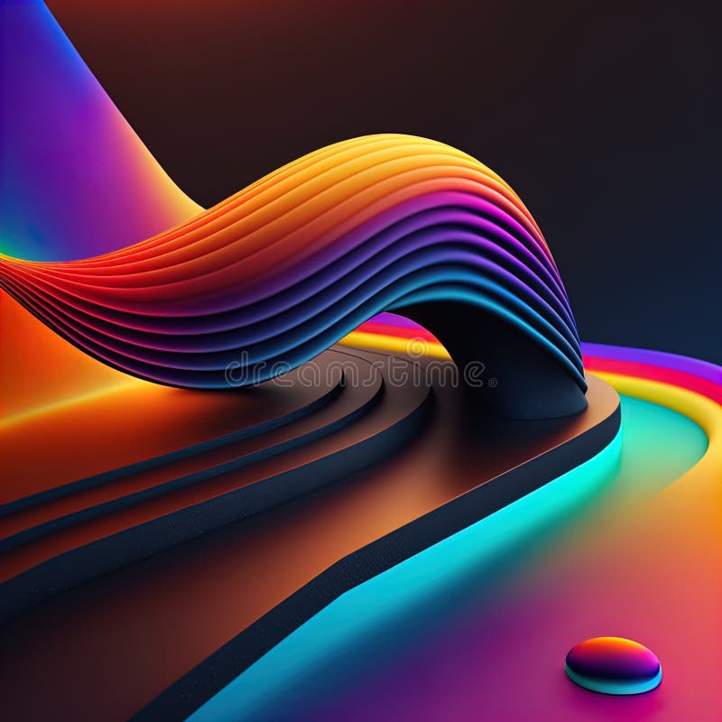 Colorful Psychedelic 3d Waveforms Stock Illustrations – 106 Colorful ...