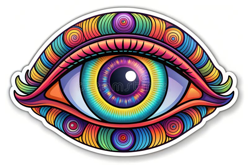 A Colorful, Psychedelic Eye Design Featuring Vibrant Swirls and ...