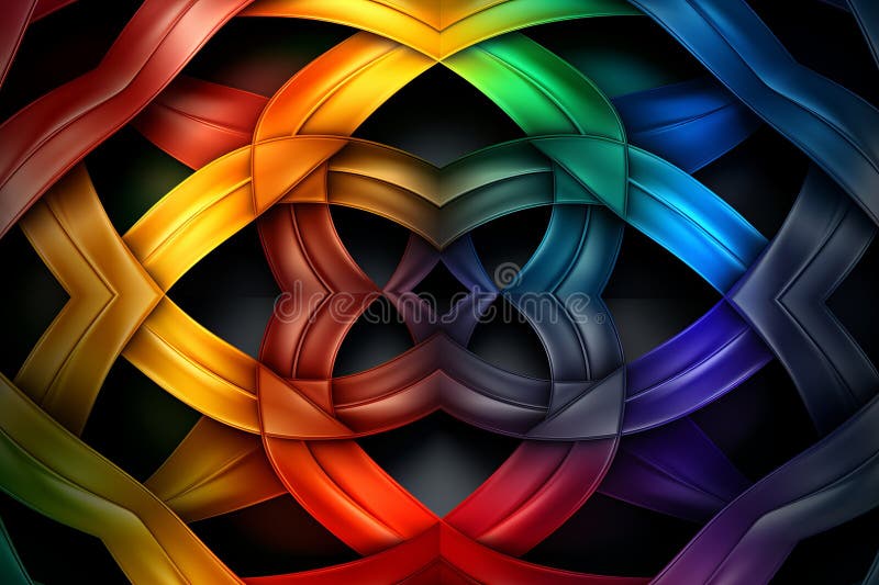 Colorful Psychedelic Patterns. Optical Illusions in a Vibrant Rainbow ...