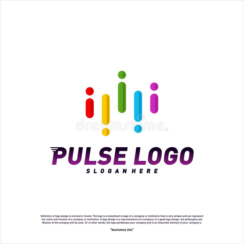 Colorful Pulse Logo Design Concept Vector. People Beat Logo Template ...