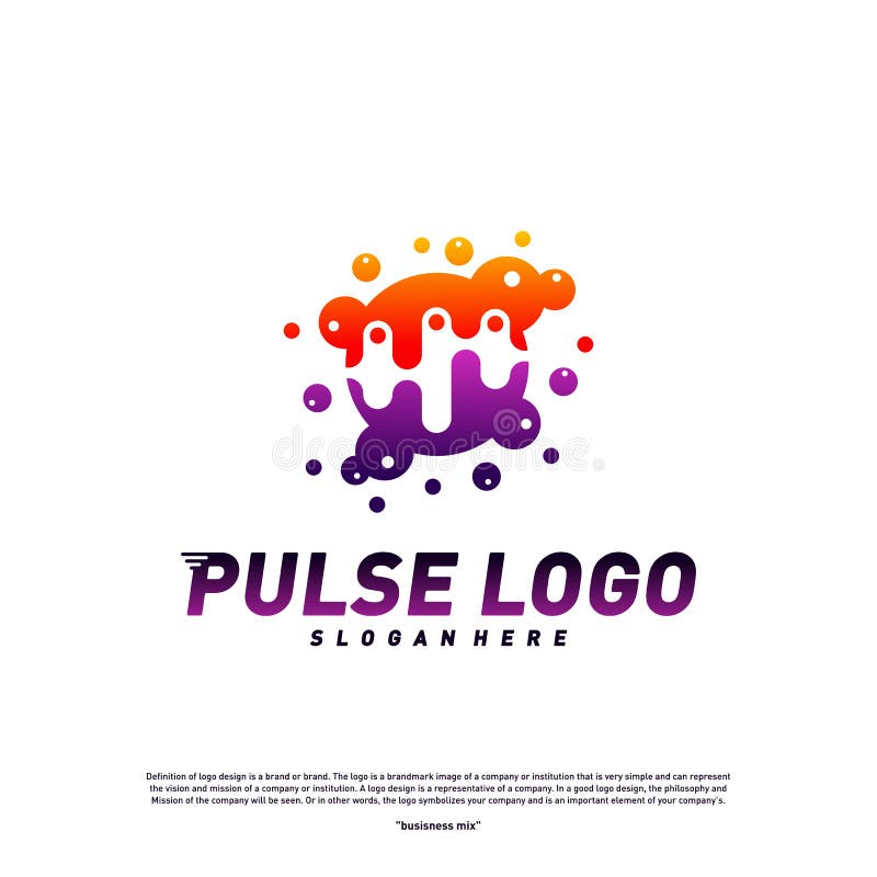 Colorful Pulse Logo Design Concept Vector. People Beat Logo Template ...
