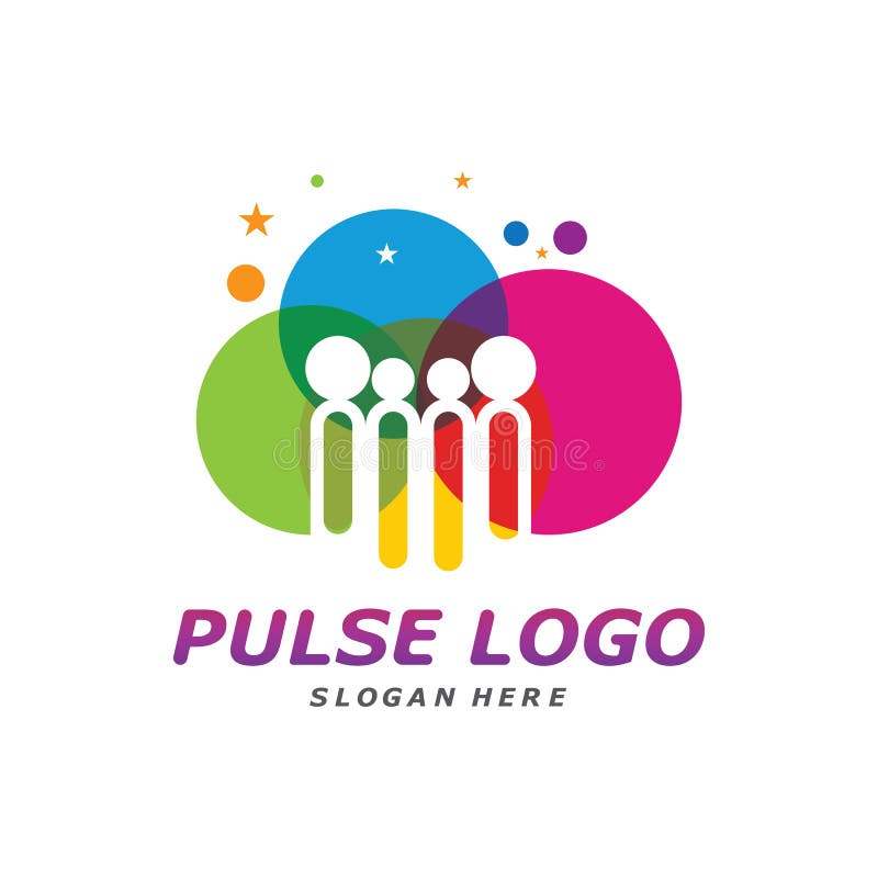 Colorful Pulse Logo Design Concept Vector. People Beat Logo Template ...