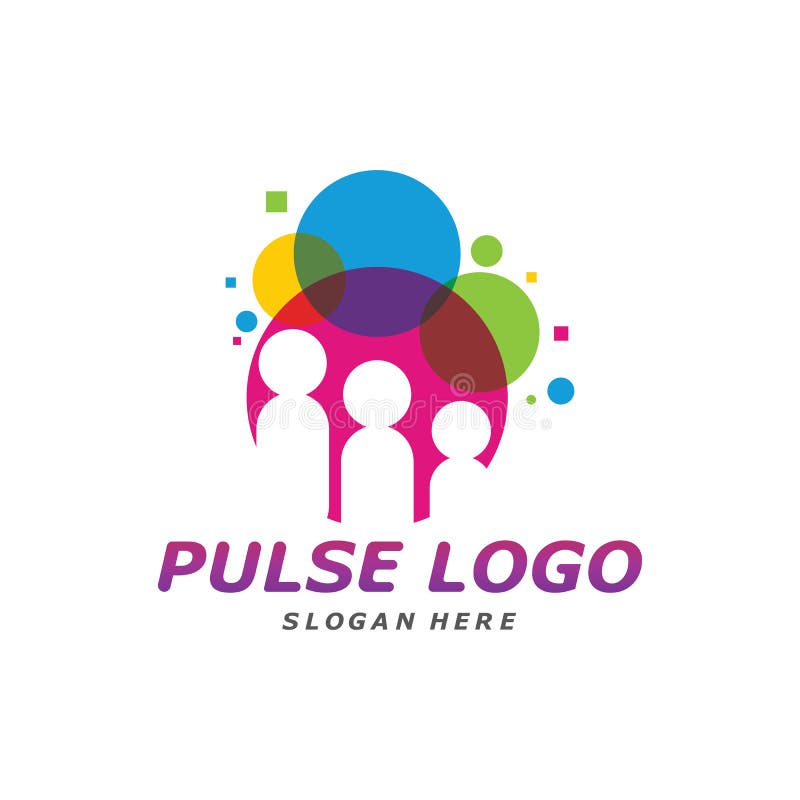 Colorful Pulse Logo Design Concept Vector. People Beat Logo Template ...
