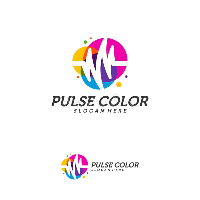 Colorful Pulse Logo Minimalist Vector, Colorful Pulse Icon Template ...