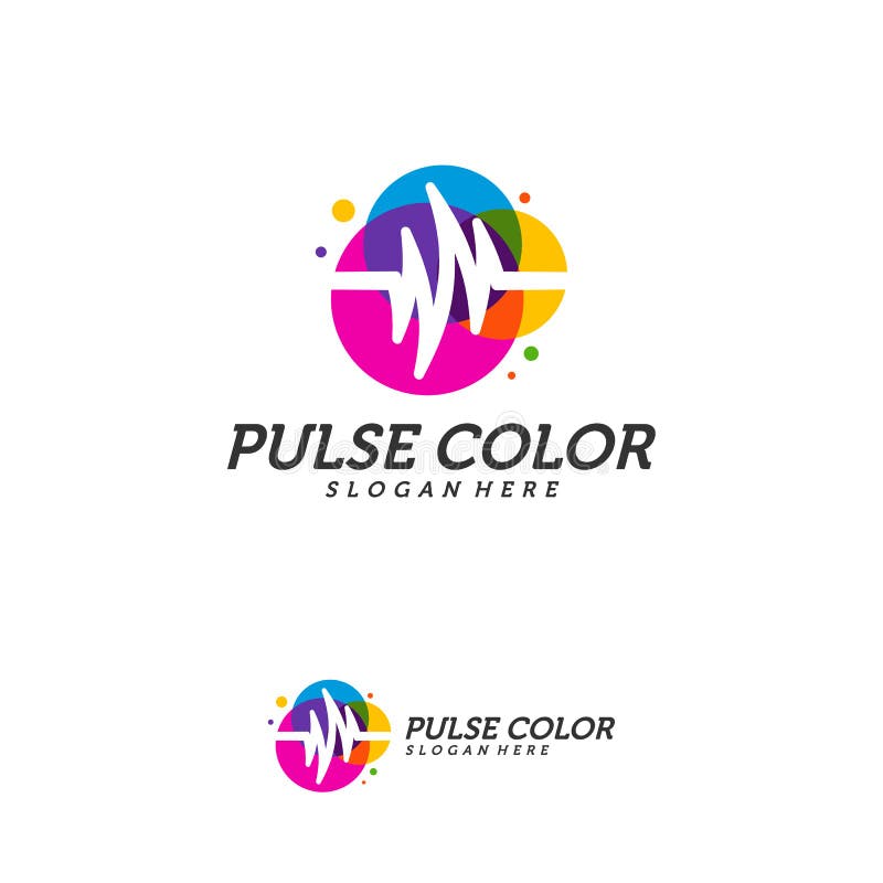 Colorful Pulse Logo Minimalist Vector, Colorful Pulse Icon Template ...