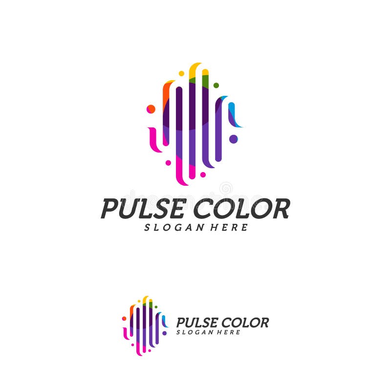 Colorful Pulse Logo Minimalist Vector, Colorful Pulse Icon Template ...