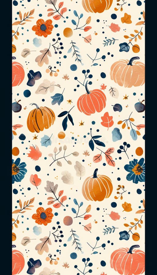 Colorful Pumpkin Pattern Abstract Vertical Background Banner for ...