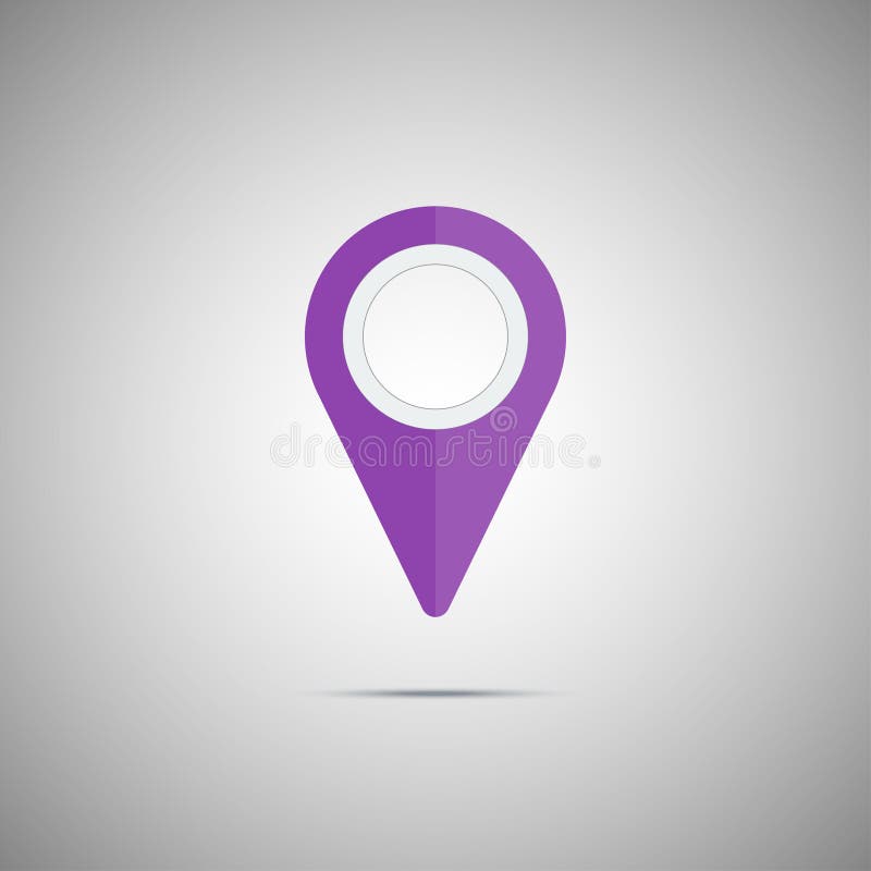 Colorful Purple Map Pointer Icon. Vector Element Stock Vector ...
