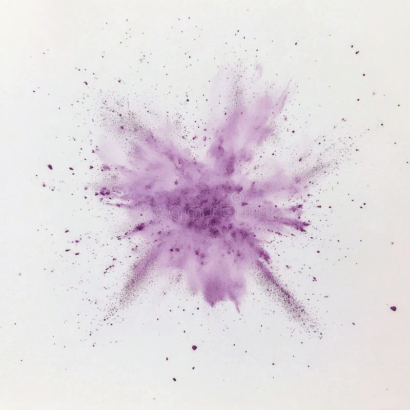 Colorful Purple Powder Explodes Against a White Background Creating a ...