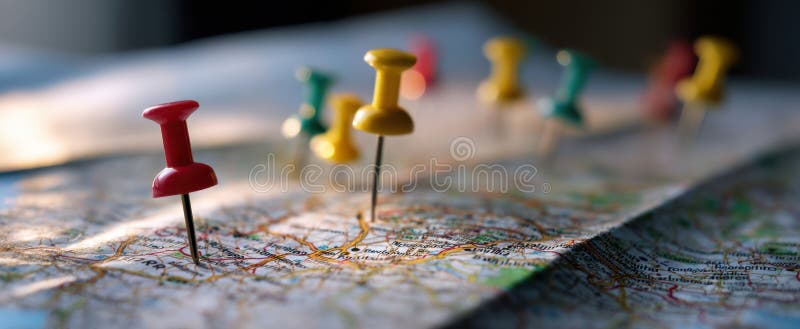 203 Pins Marking Locations Map Ai Generated Stock Photos - Free ...
