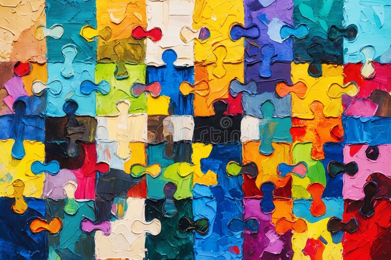 Colorful Puzzle Background Pattern. AI Generated Stock Illustration ...