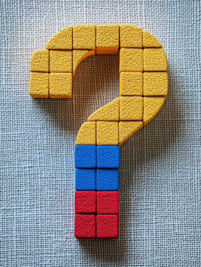 Colorful Puzzle Blocks Forming a Question Mark. Stock Photo - Image of ...