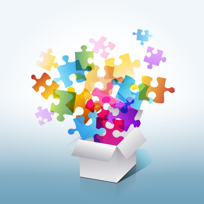 Colorful Puzzle Pieces Background Stock Photo - Illustration of icon ...