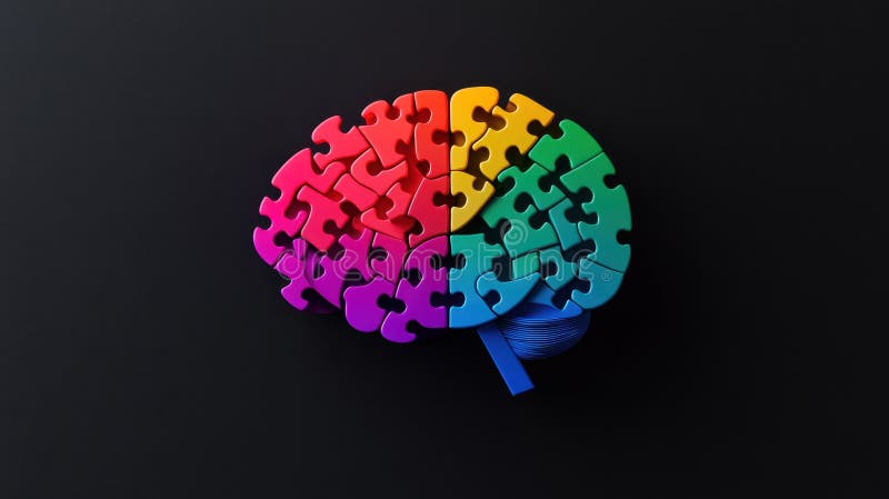 Colorful Puzzle Brain Creativity Innovation Thinking Process Stock ...