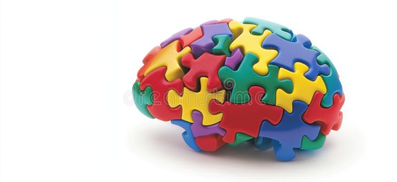 Colorful Puzzle Brain Symbolizing Creativity, Intelligence, Problem ...