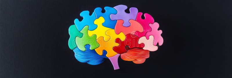 Colorful Puzzle Brain Symbolizing Intelligence Creativity ...