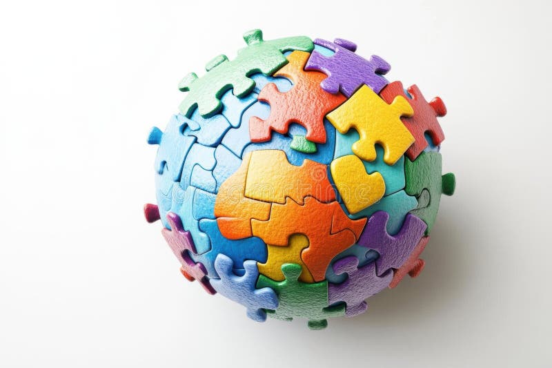 Colorful Puzzle Globe, Symbol of Global Unity and Interconnectedness ...