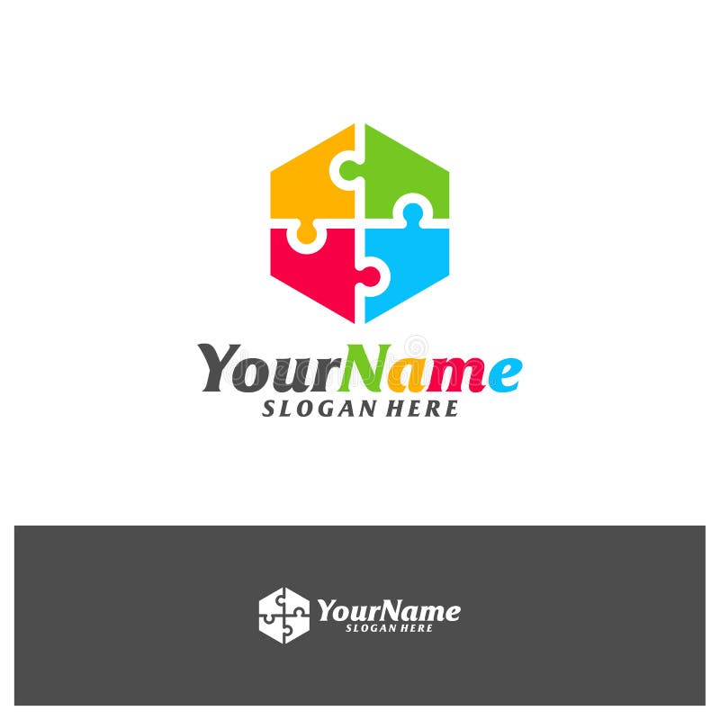 Colorful Puzzle Logo Design Template. Puzzle Logo Concept Vector Stock ...