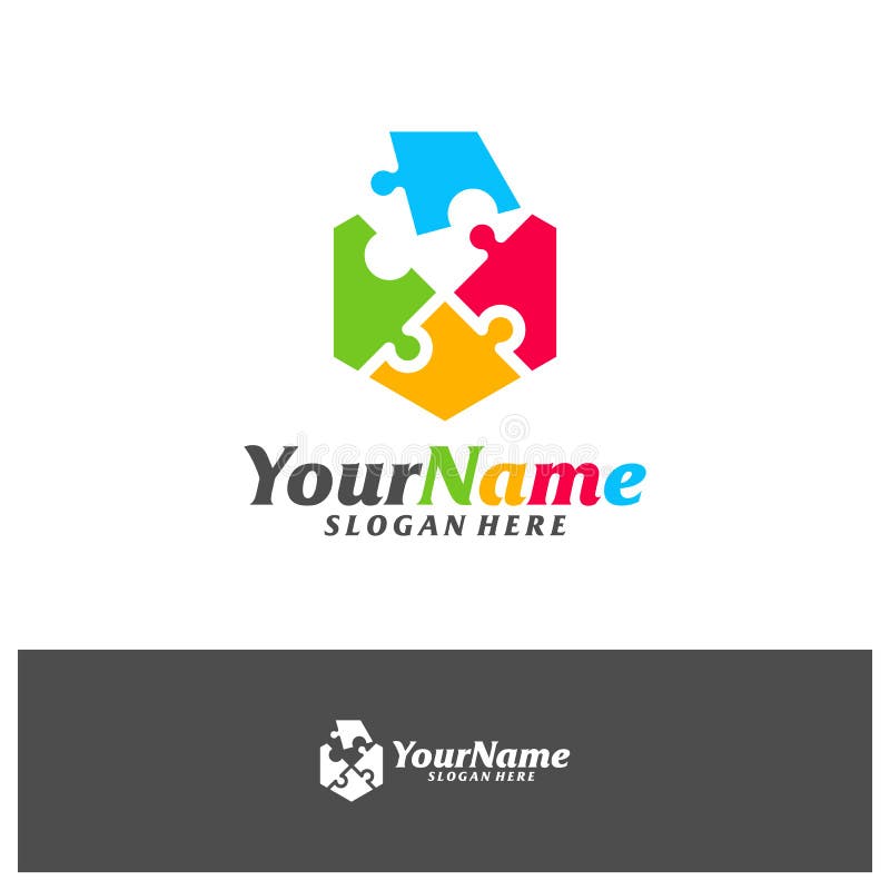 Colorful Puzzle Logo Design Template. Puzzle Logo Concept Vector Stock ...