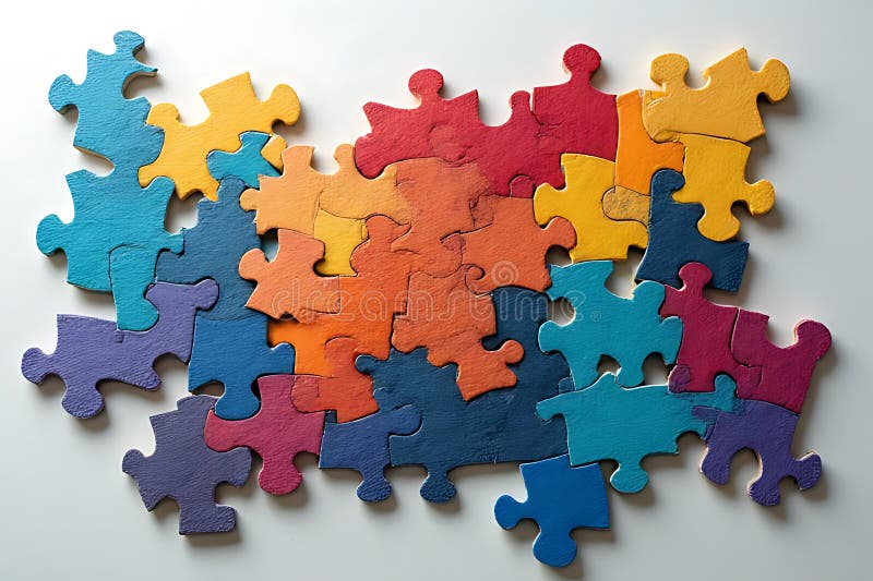 A Colorful Puzzle with Many Pieces Shows Connection and Problem-solving ...