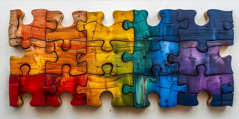 A Colorful Puzzle Piece with Different Colors Stock Image - Image of ...