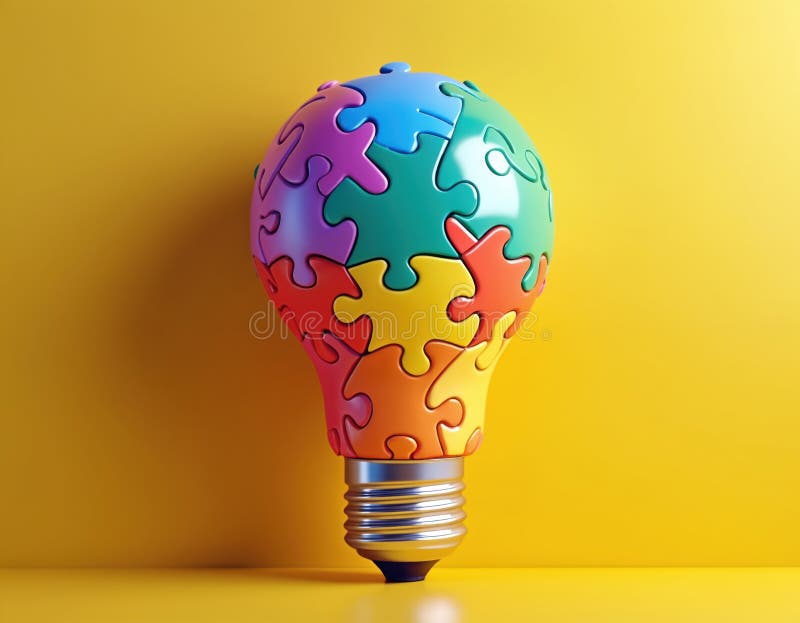 Idea Light Bulb Puzzle Background Stock Illustrations – 1,813 Idea ...