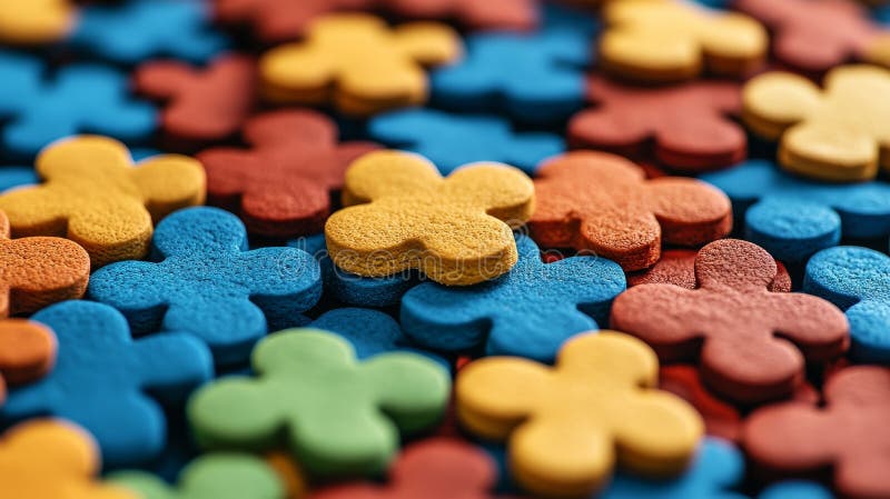 Colorful Puzzle Pieces Background Abstract Image of Colorful Puzzle ...