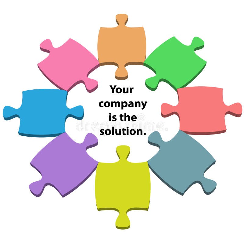Colorful Puzzle Pieces Center Solution Copy Space Stock Vector ...