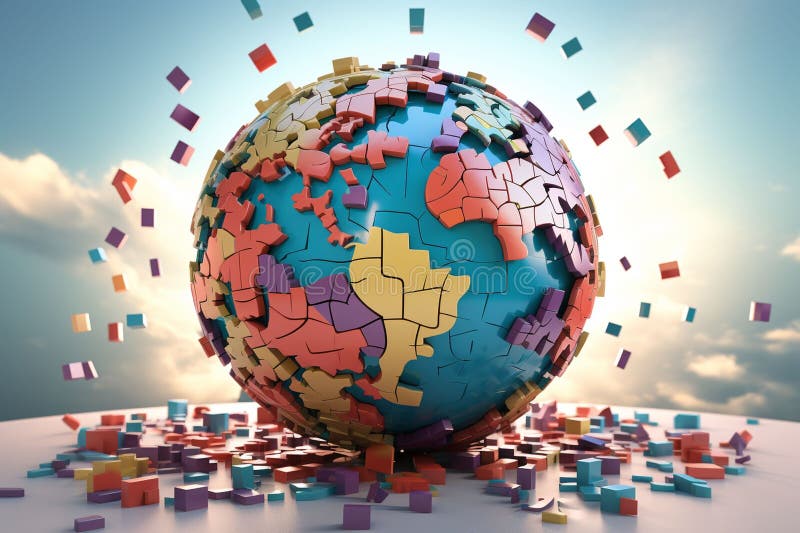 Colorful Puzzle Pieces Coming Together To Form a Stock Illustration ...