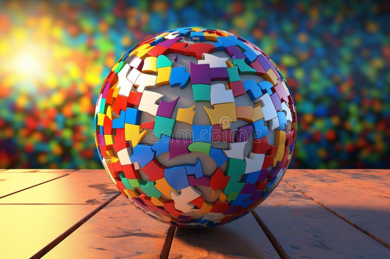 Colorful Puzzle Pieces Coming Together To Form a Stock Illustration ...