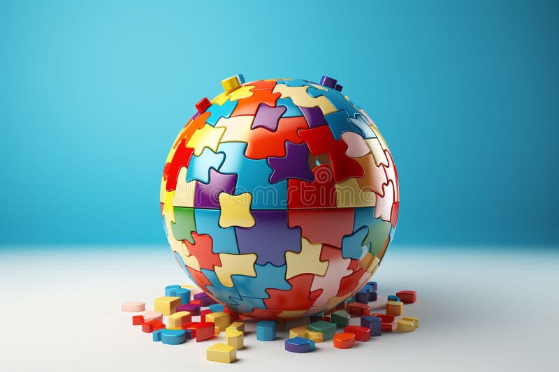 Colorful Puzzle Pieces Coming Together To Form a Stock Illustration ...