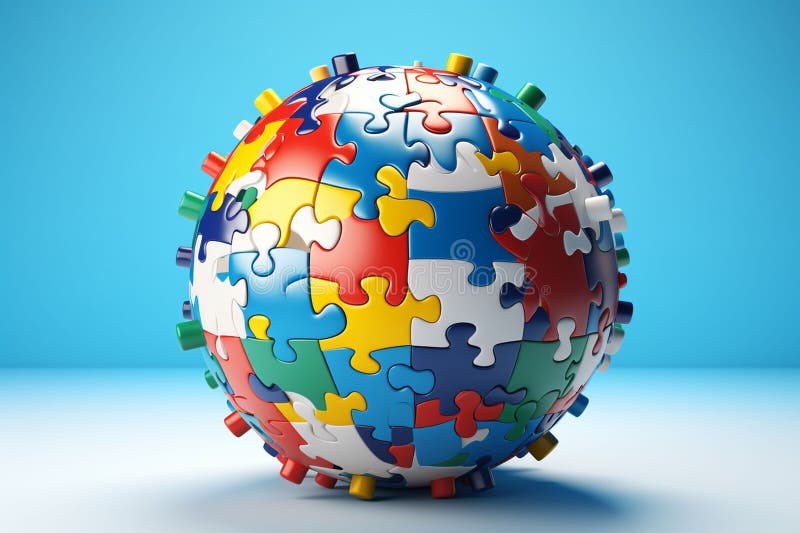 Colorful Puzzle Pieces Coming Together To Form a Stock Illustration ...