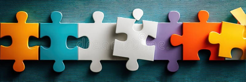 Colorful Puzzle Pieces Coming Together To Symbolize Teamwork and ...