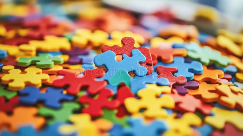 Colorful Puzzle Pieces Creating a Vibrant Whole Stock Photo - Image of ...