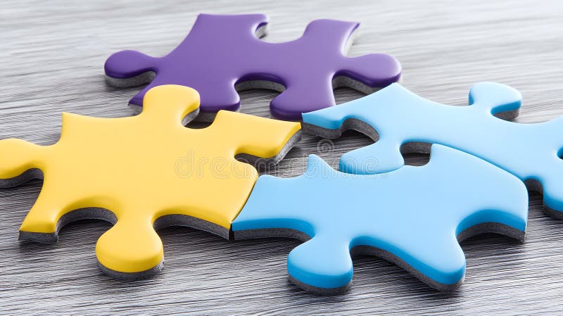 Colorful Puzzle Pieces Interlocking Teamwork Concept Good Resolution ...