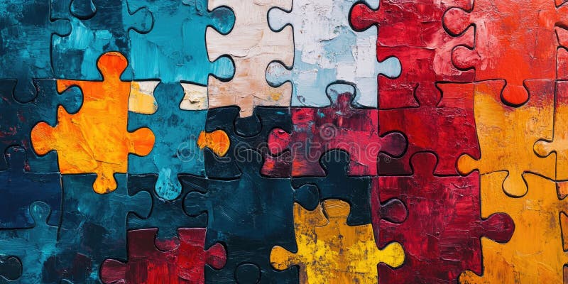 Colorful Puzzle Pieces Overlay Stock Image - Image of multicolored ...