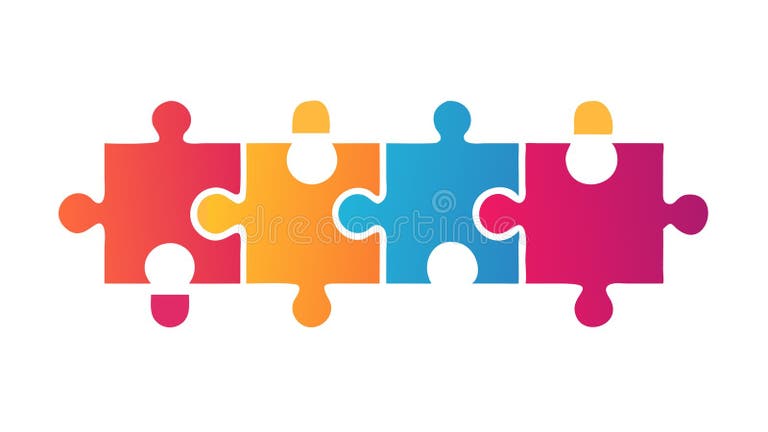 Colorful Puzzle Pieces, Problem Solving and Unity, Vector Design ...