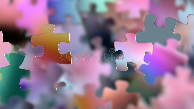 Colorful Puzzle Pieces Scattered on a Surface Create an Abstract and ...