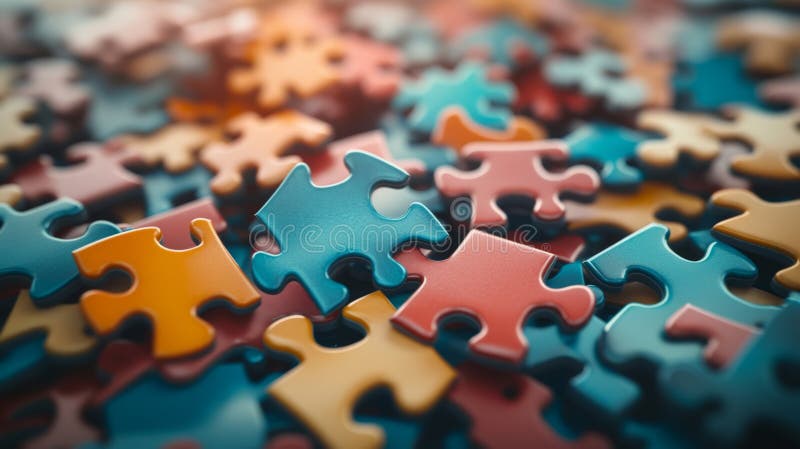 Colorful Puzzle Pieces Spread Out – Symbol of Teamwork and Problem ...