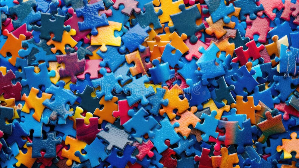 Colorful Puzzle Pieces Stack Stock Image - Image of design, high: 372283157
