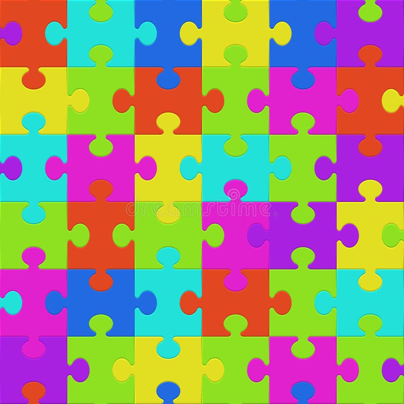 Colorful Puzzle Seamless Background Pattern Stock Vector - Illustration ...