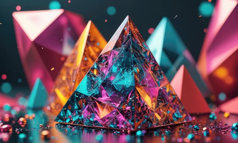 A Colorful Pyramid is the Centerpiece of this Image, Surrounded by ...