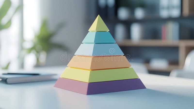 Colorful Pyramid Displays Tiered Information Stock Image - Image of ...