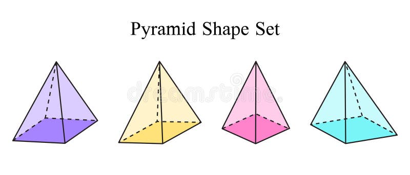 Colorful Pyramid Geometric Shape Set Education Illustration Stock ...
