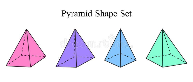 Colorful Pyramid Geometric Shape Set Stock Vector - Illustration of ...
