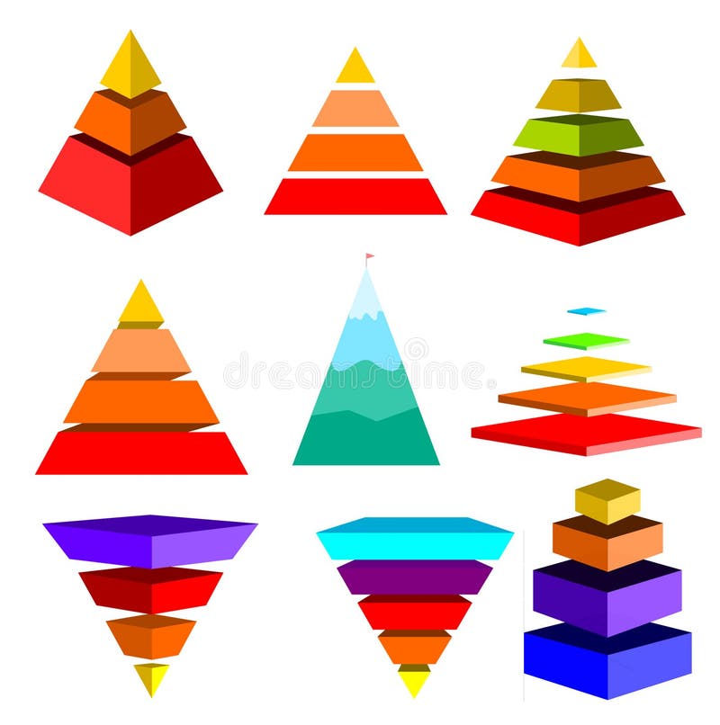 Colorful Pyramid Shape Graphic Made Layers for Presenting Business ...