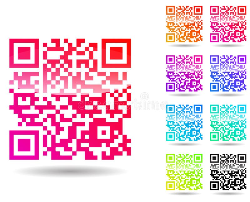 Colorful qr code stock illustration. Illustration of data - 20487354
