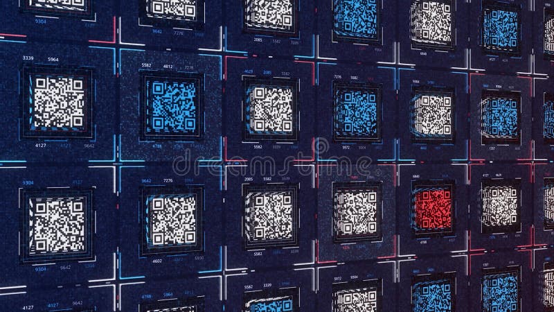 Colorful Qr Codes. Animation. Information Storage with Various Qr Codes ...