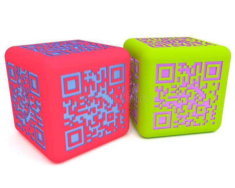 Colorful QR cubes 1 stock illustration. Illustration of business - 33363296