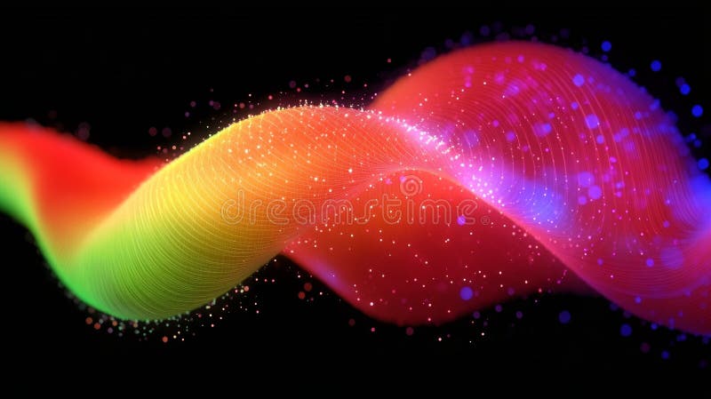 Colorful Quantum Wave Patterns Flowing Smoothly in a Vibrant, Abstract ...